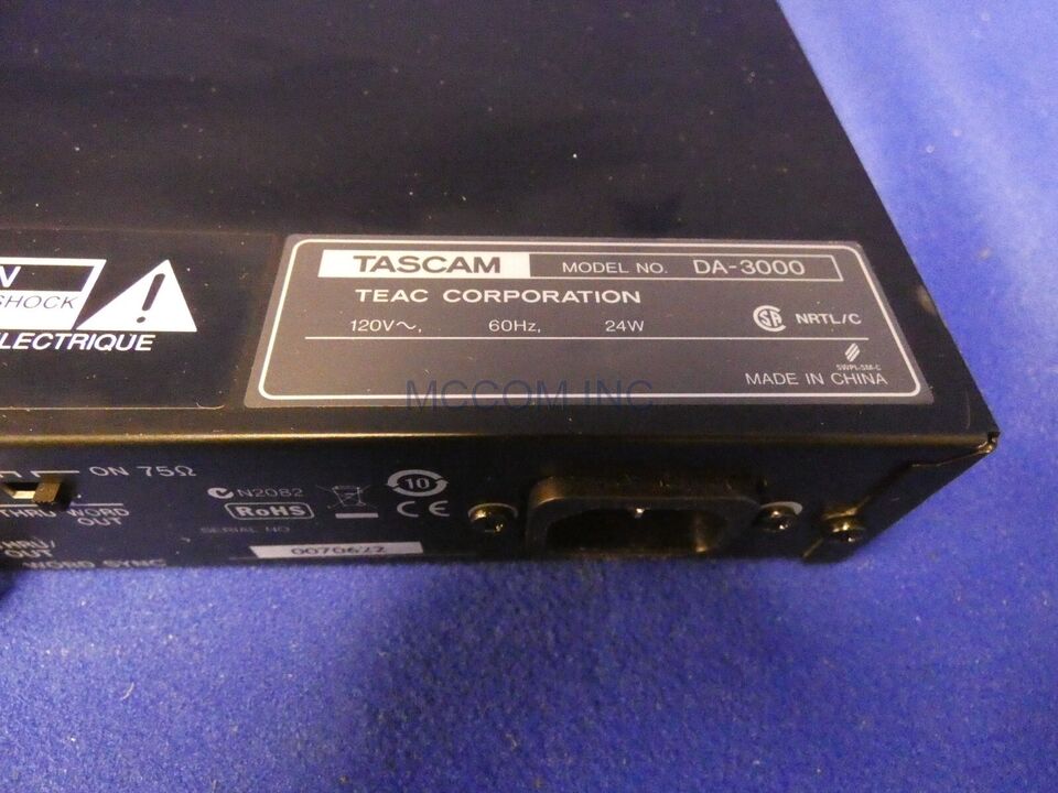 Tascam DA-3000 Stereo Master Recorder/ ADDA Converter