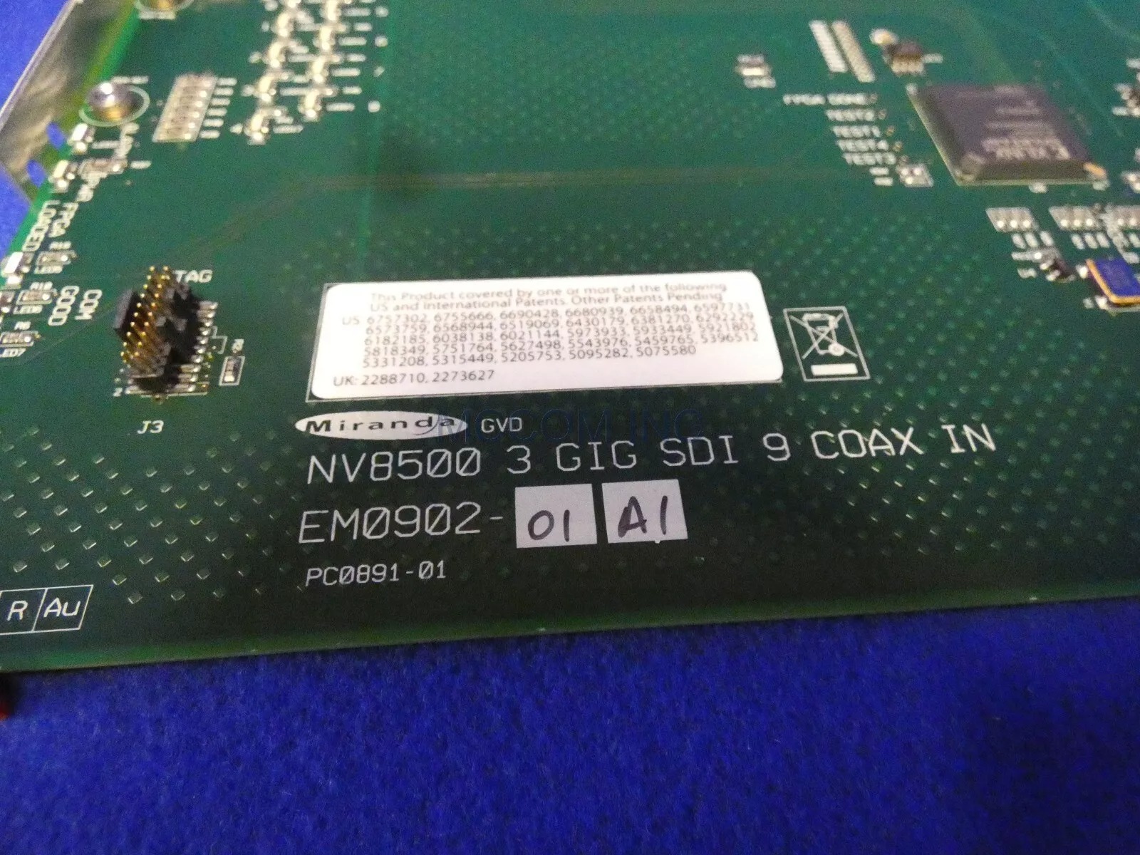 Miranda NVision NV8500 3GIG SDI 9 Coax In Router Board